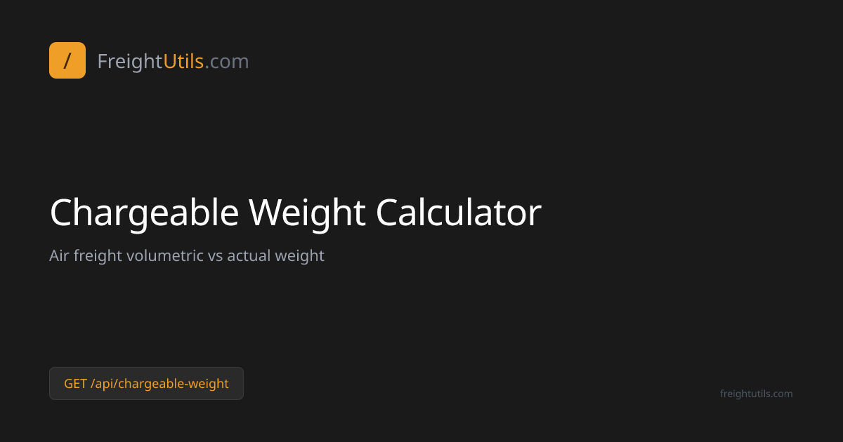 Air Freight Chargeable Weight Calculator | FreightUtils.com