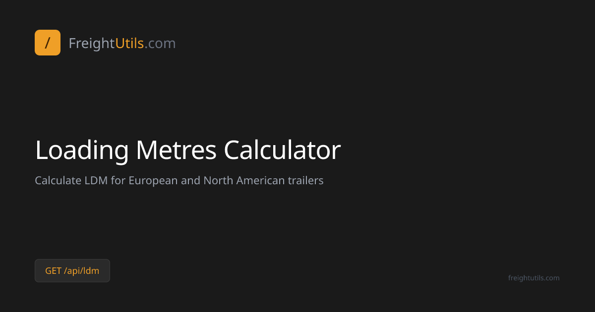 Loading Metres Calculator — Free LDM Tool | FreightUtils