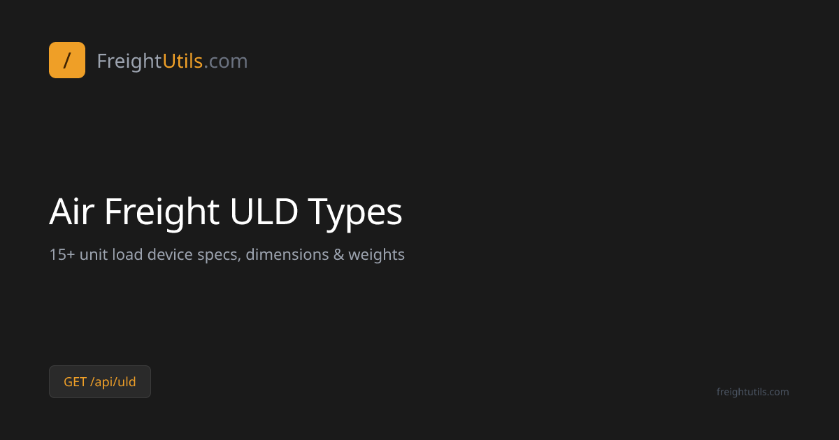 Air Freight ULD Types — Unit Load Devices | FreightUtils