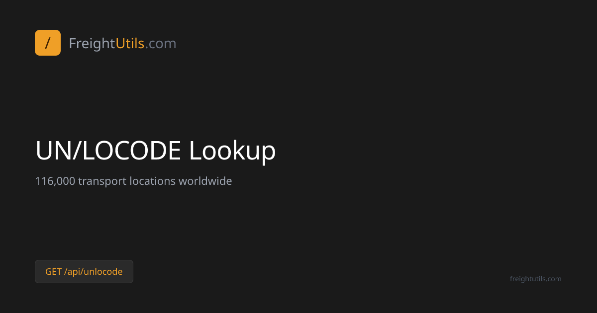 UN/LOCODE Lookup | FreightUtils